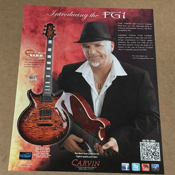 Carvin | Art | Frank Gambale Carvin Guitars 21 Print Advertisement ...
